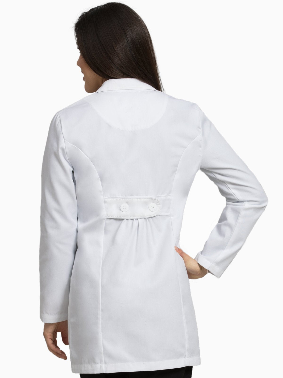 8617 EMPIRE BELTED MID LENGTH LAB COAT – Guerdy's scrubs&clotching
